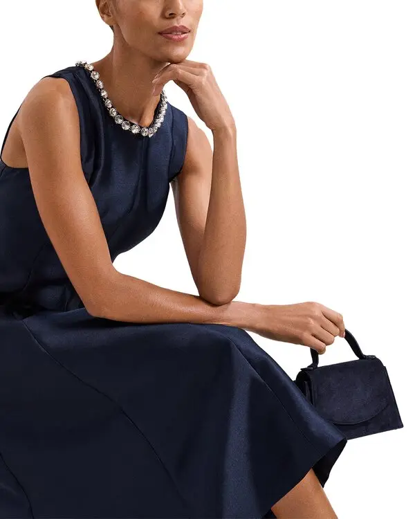 PHASE EIGHT Judy Satin Jeweled Dress