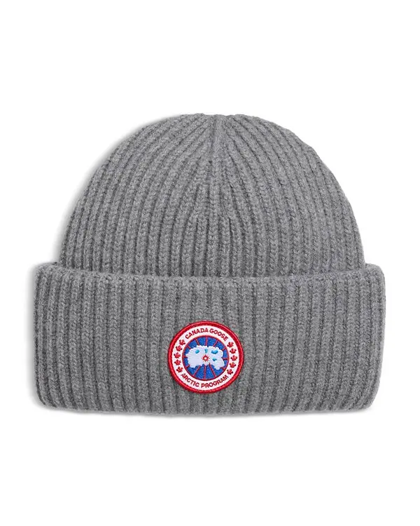 Canada Goose Wool & Cashmere Ribbed Hat - Coastal Gray