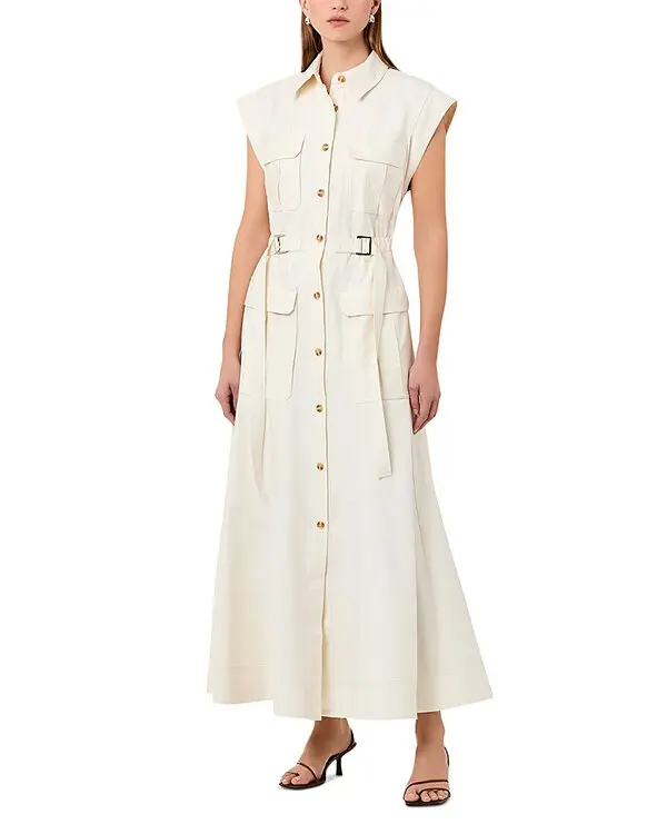 NICHOLAS Romina Utility Midi Dress - Ivory