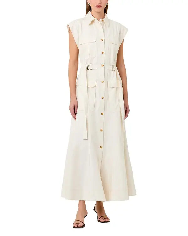 NICHOLAS Romina Utility Midi Dress - Ivory