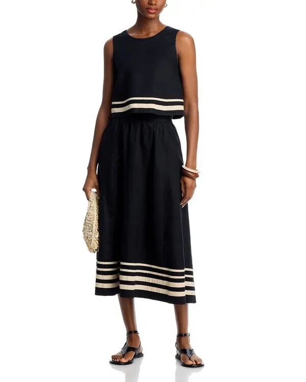 Xirena Lucille Linen Striped Skirt