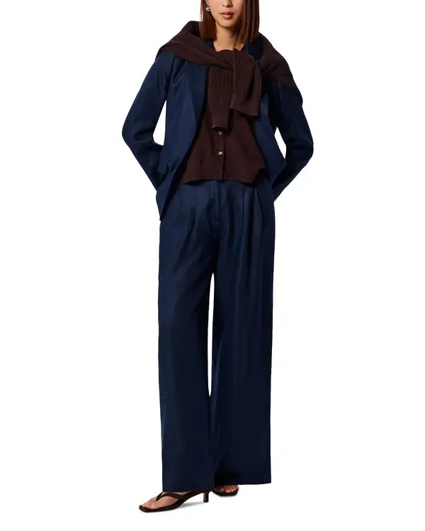Whistles Wide-leg Hopsack Trousers