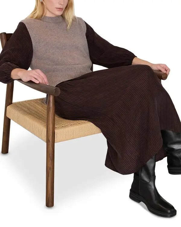 Whistles Checked Shirred Dress - Brown/multi