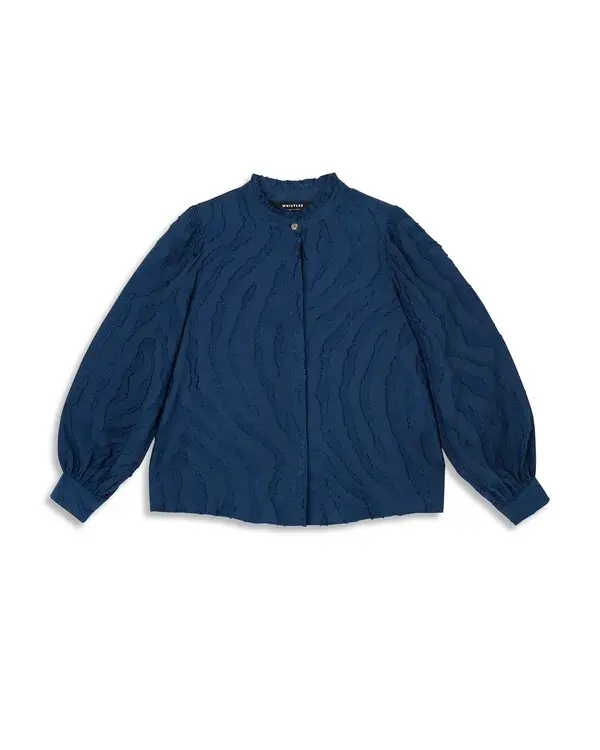 Whistles Animal Textured Shirt - Navy
