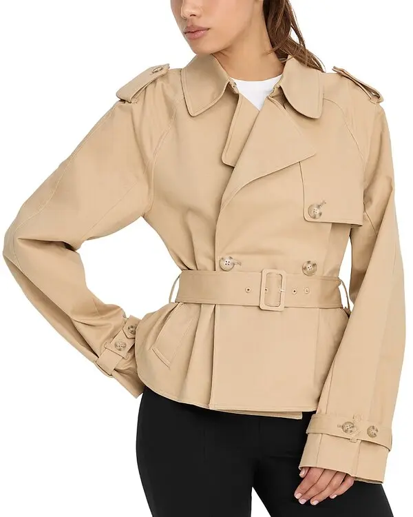 Good American Cropped Trench Jacket