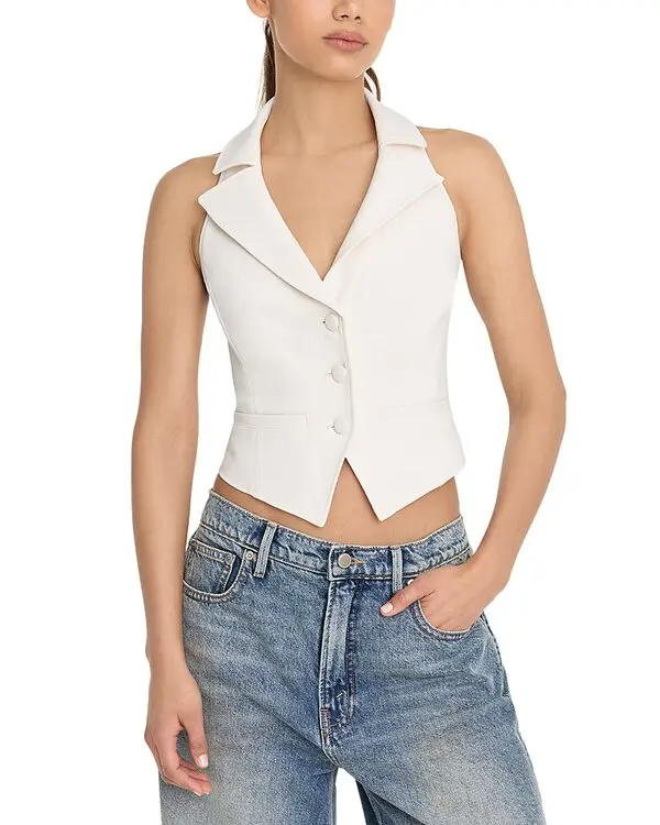 Good American Luxe Suiting Halter Vest - Soft Shell