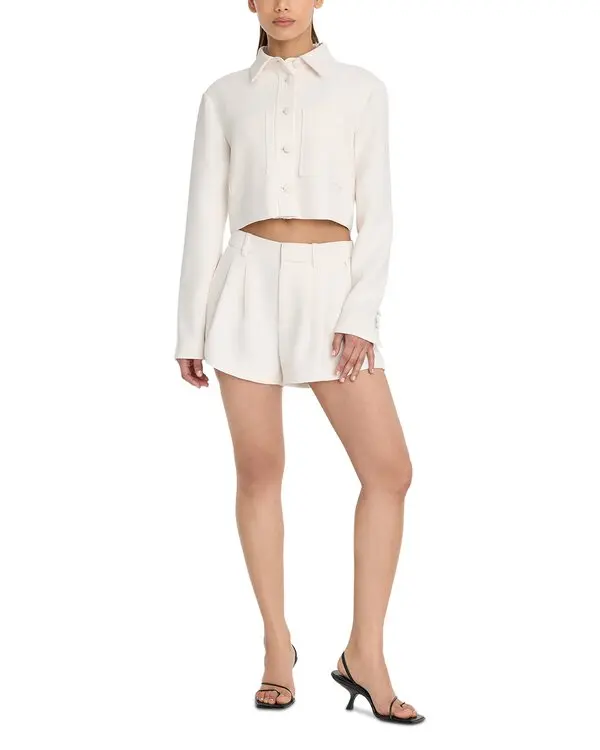 Good American Luxe Suiting Trouser Shorts - Soft Shell
