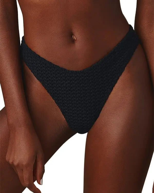 MONTCE Lulu Crochet Bikini Bottom - Black Crochet
