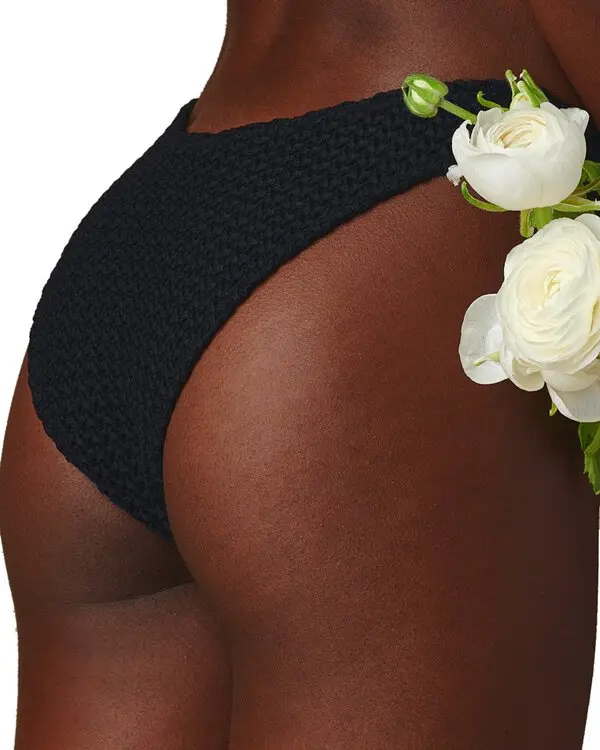 MONTCE Lulu Crochet Bikini Bottom - Black Crochet