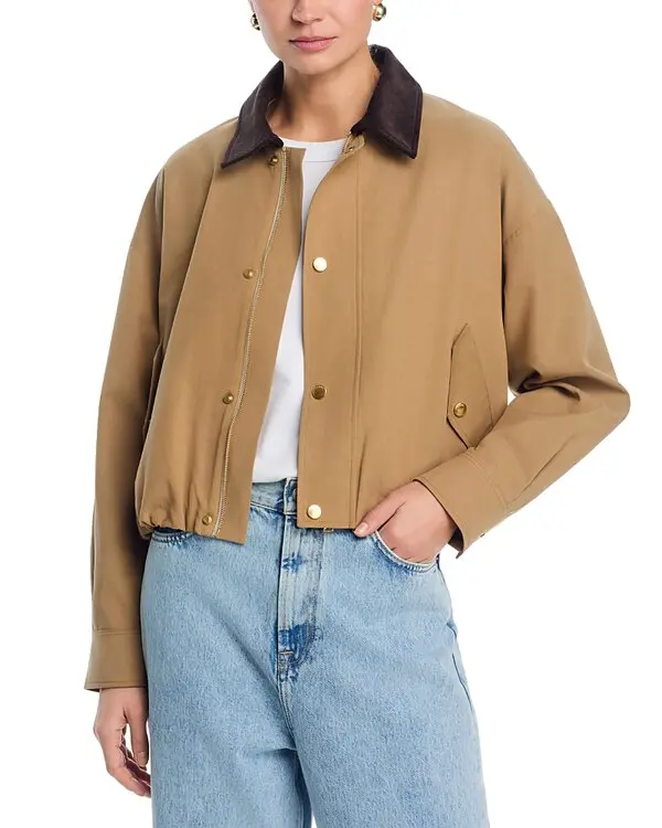 FRAME The Corduroy Collar Bubble Jacket - Camel