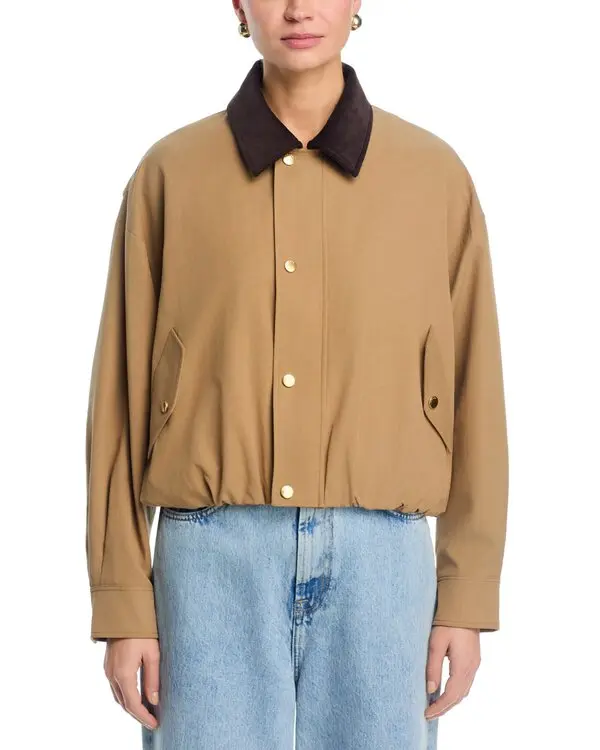 FRAME The Corduroy Collar Bubble Jacket - Camel