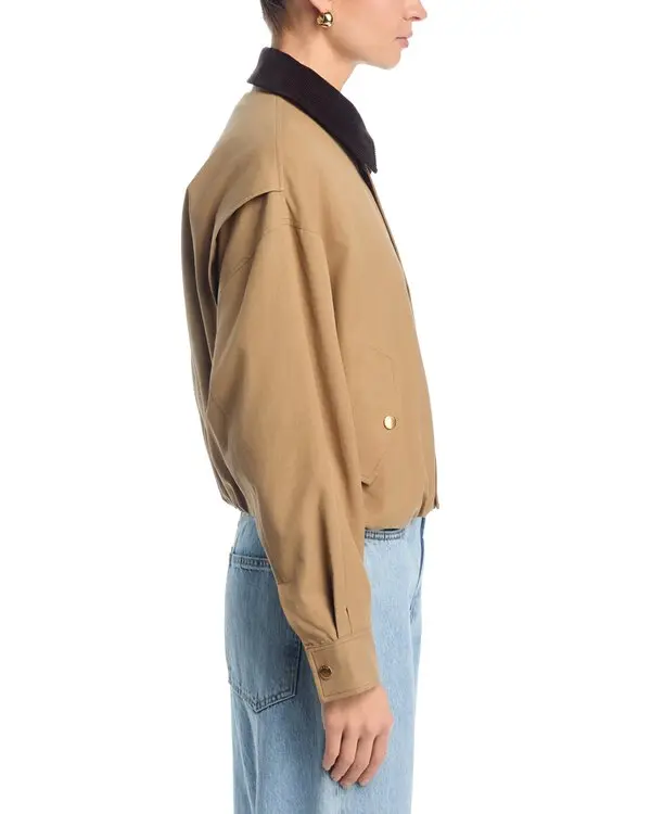 FRAME The Corduroy Collar Bubble Jacket - Camel