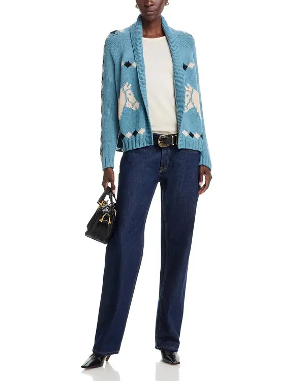 The Great. Stable Lodge Cardigan Sweater - Blue Bell