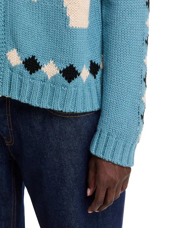 The Great. Stable Lodge Cardigan Sweater - Blue Bell