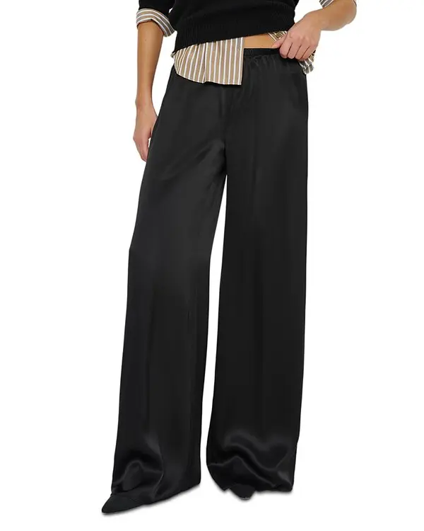 REFORMATION Celine Low Rise Silk Wide Leg Pants