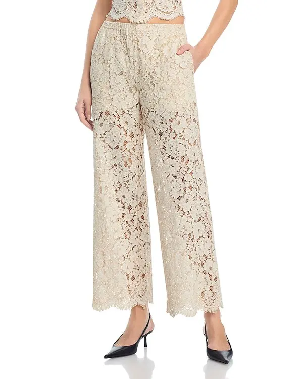 FRAME The Bloom Lace Pants - Cream