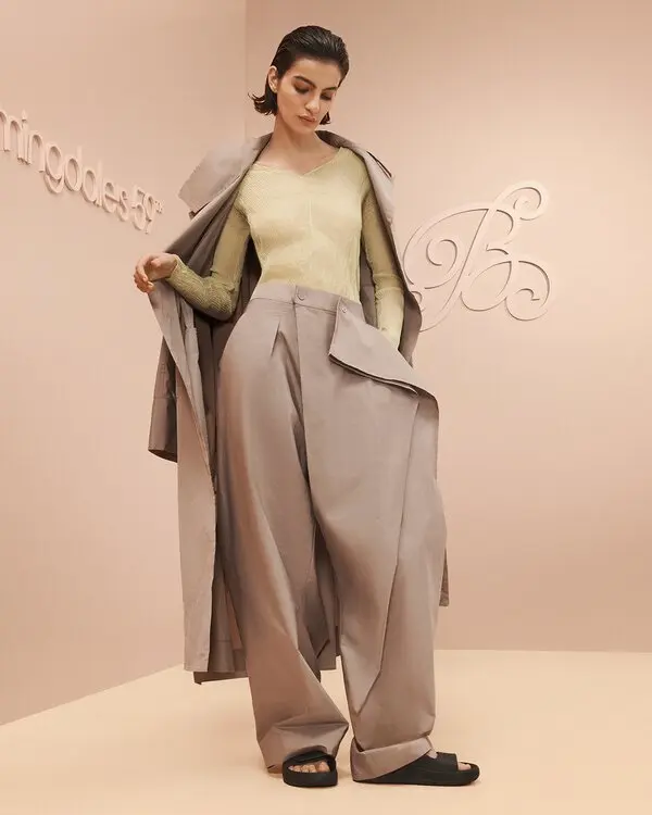 Issey Miyake Pleats Please Akimbo Asymmetrical Pants