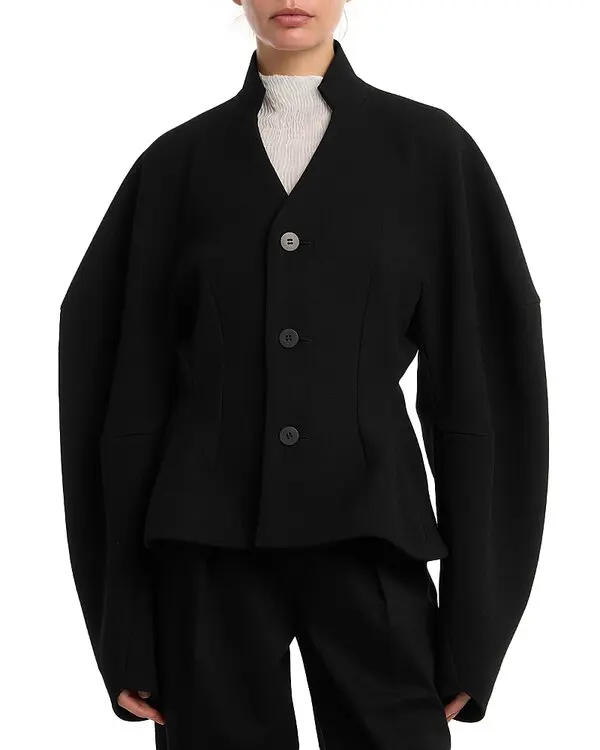 Issey Miyake Pleats Please Arms Puffed Sleeve Jacket - Black
