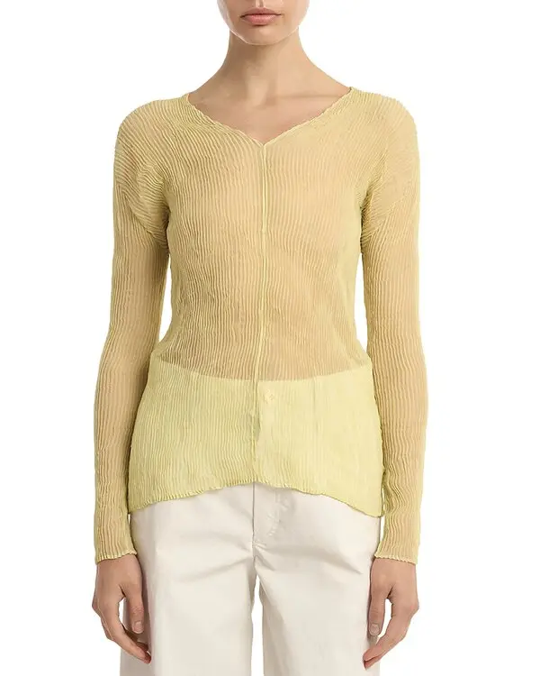 Issey Miyake Chiffon Twist Top - Light Green