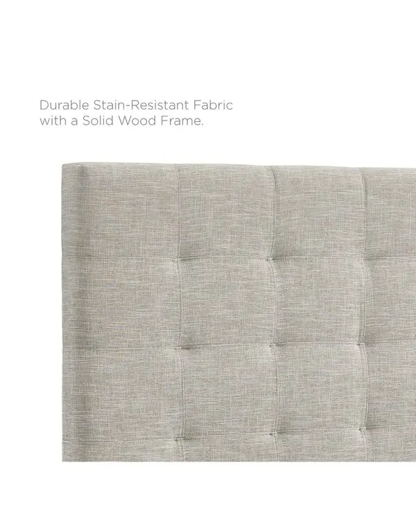 MODWAY Paisley Tufted Upholstered Linen Fabric Headboard