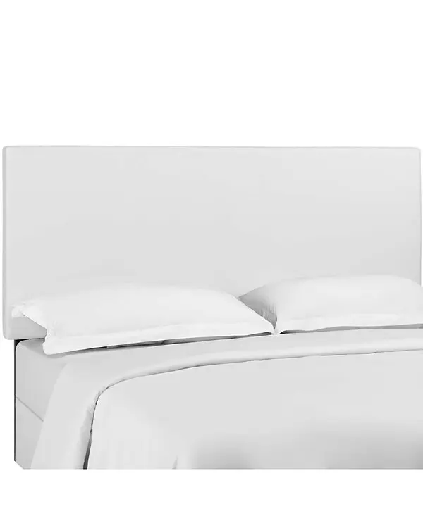 MODWAY Taylor Upholstered Faux Leather Headboard - White