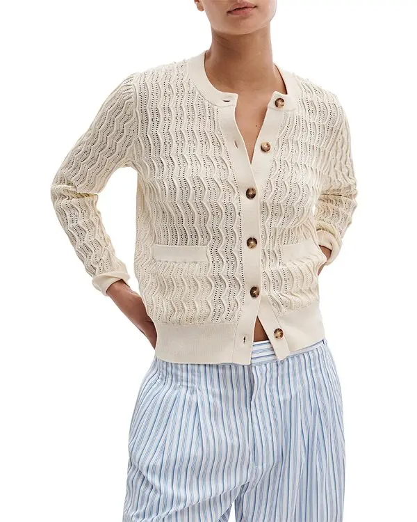 Rag & Bone Leslie Cardigan With Textured Knit And Button Detail