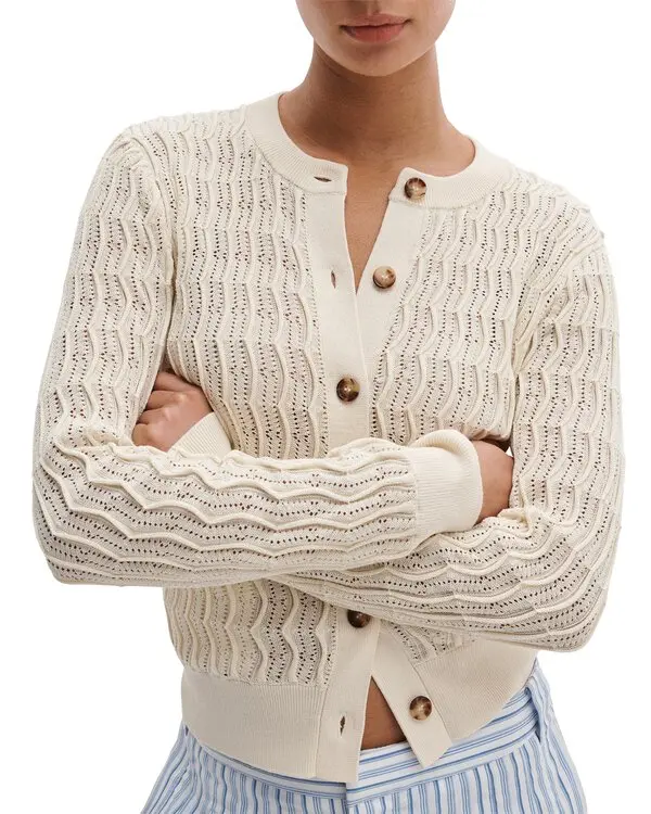 Rag & Bone Leslie Cardigan With Textured Knit And Button Detail