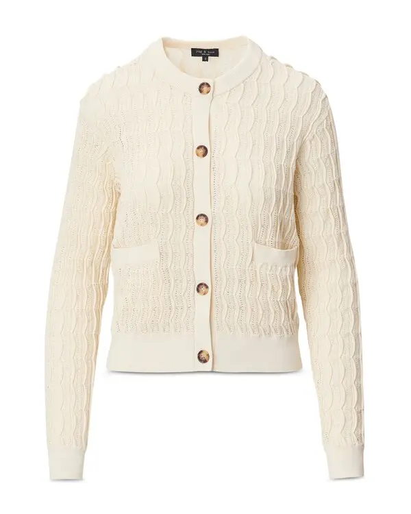 Rag & Bone Leslie Cardigan With Textured Knit And Button Detail