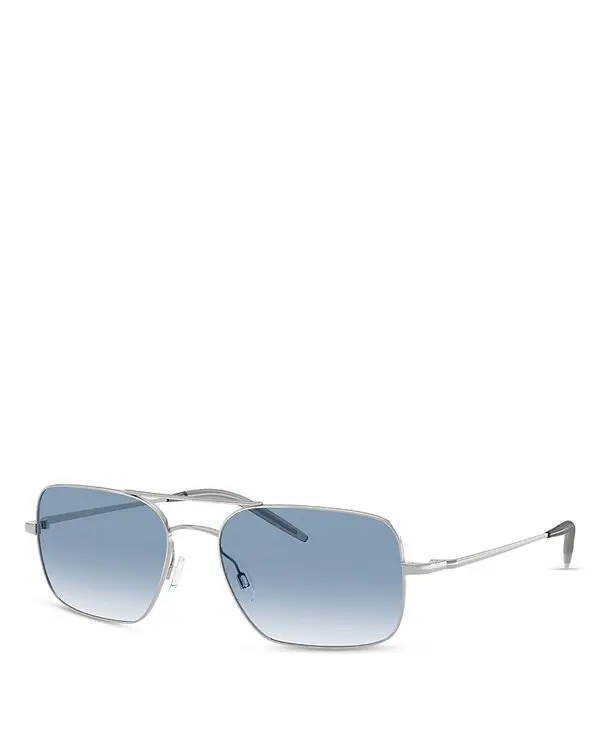Oliver Spencer Victory Ii Pillow Sunglasses, 55mm - Silver