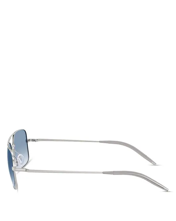 Oliver Spencer Victory Ii Pillow Sunglasses, 55mm - Silver