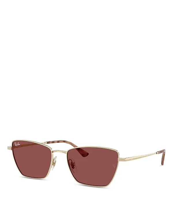 Ray-ban Rectangular Sunglasses, 53mm - Pale Gold/dark Violet