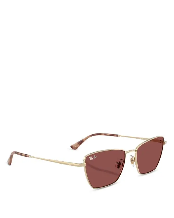 Ray-ban Rectangular Sunglasses, 53mm - Pale Gold/dark Violet