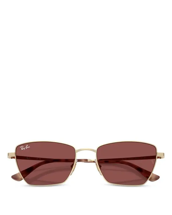 Ray-ban Rectangular Sunglasses, 53mm - Pale Gold/dark Violet