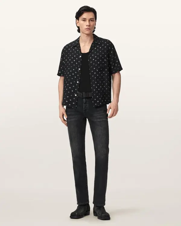 ALLSAINTS Upton Short Sleeve Boxy Shirt - Jet Black