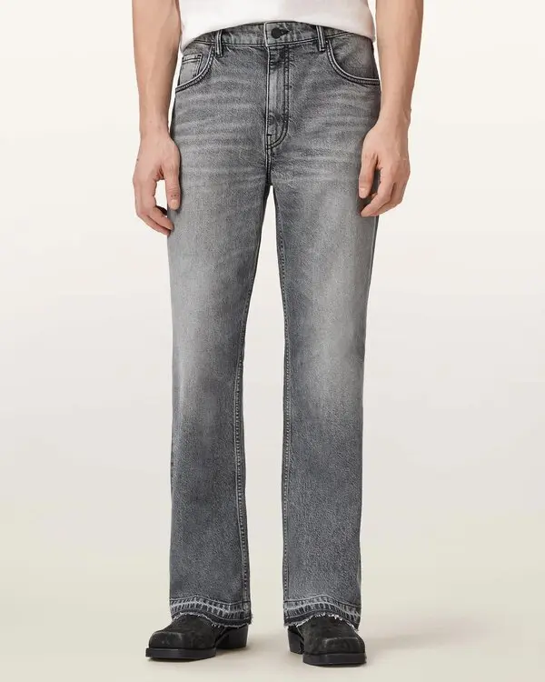 ALLSAINTS Flint Bootcut Denim Jeans - Washed Grey