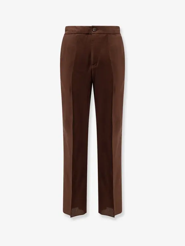 HEVO Torre Chianca Linen And Viscose Trousers - Brown
