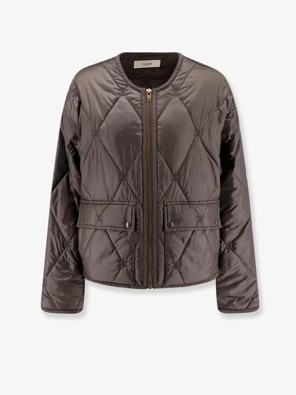 Celine Triomphe Quilted Jacket - Green