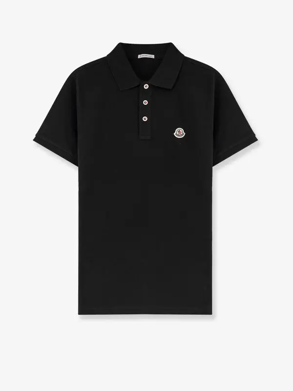 Moncler Cotton Polo Shirt - Black