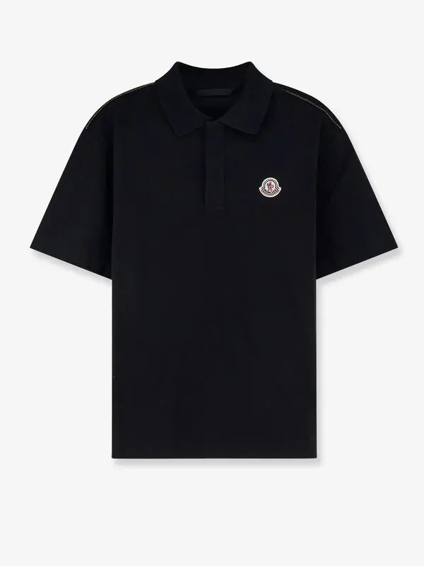 Moncler Cotton Polo Shirt - Black