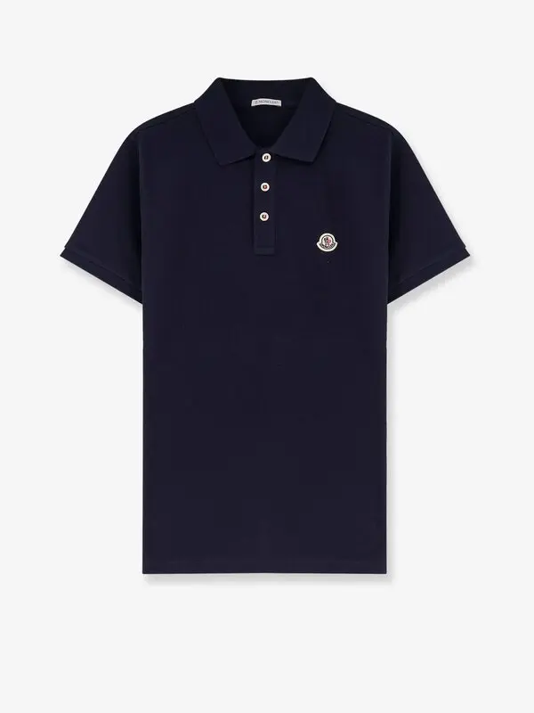 Moncler Cotton Polo Shirt - Blue