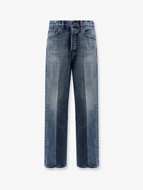 Celine Denim Jeans With Back Logo Label - Blue