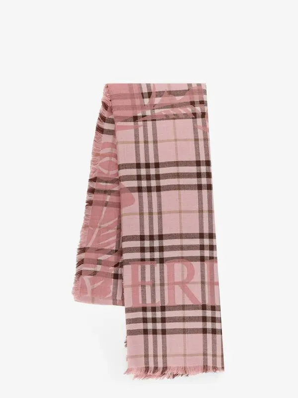 Burberry Wool And Silk Scarf - Pink