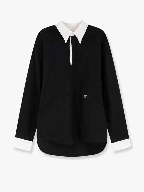 Celine Cotton Sweatshirt With Triomphe Embroidery