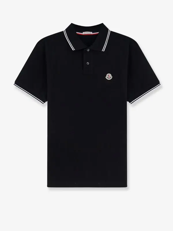 Moncler Cotton Polo Shirt - Black