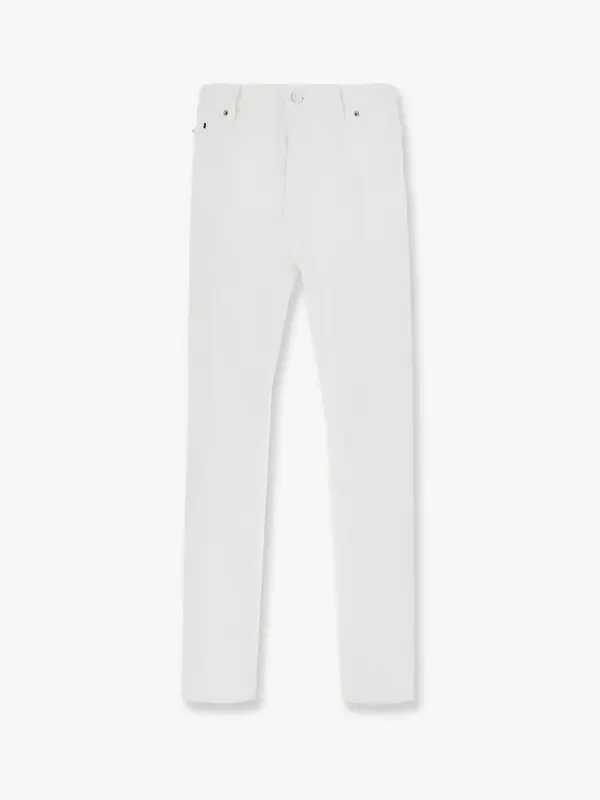 Celine Boyfriend Cotton Trousers - White