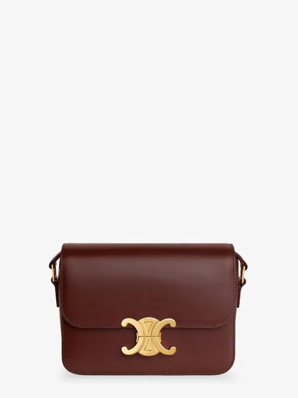 Celine Teen Triomphe Leather Crossbody Bag - Brown