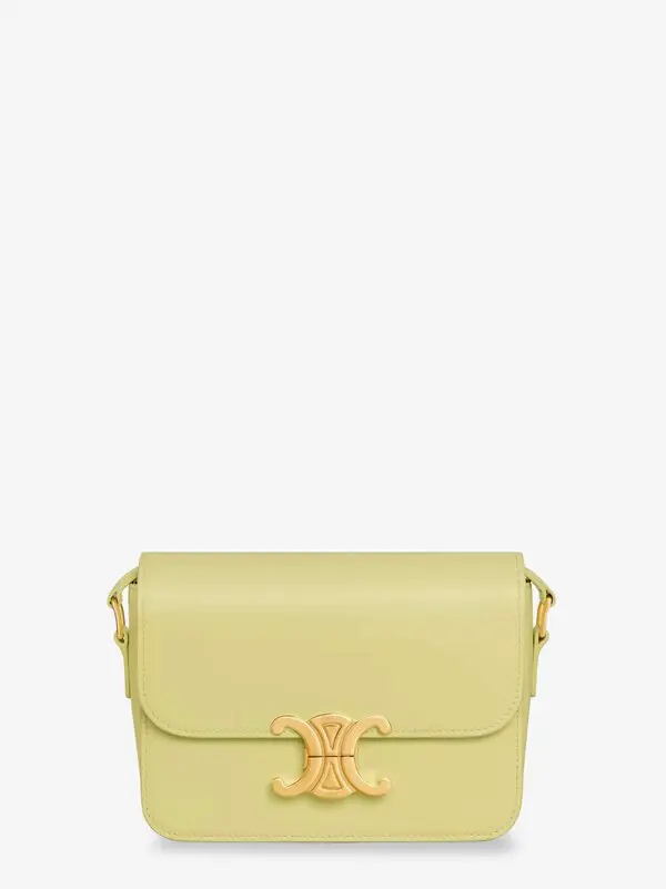 Celine Teen Triomphe Leather Crossbody Bag - Yellow