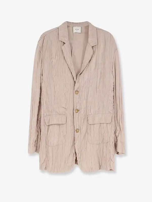 ALYSI Wrinkled Viscose Blazer - Beige