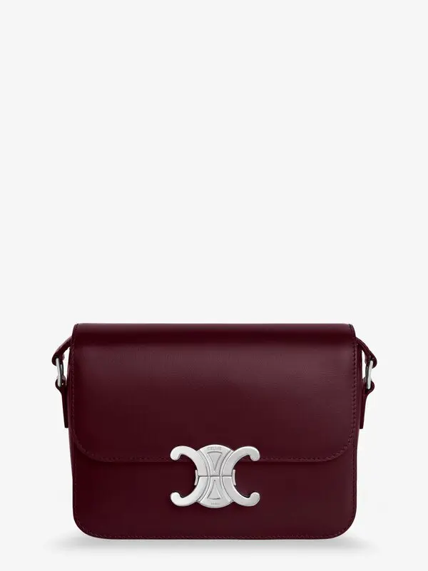 Celine Teen Triomphe Leather Shoulder Bag - Red