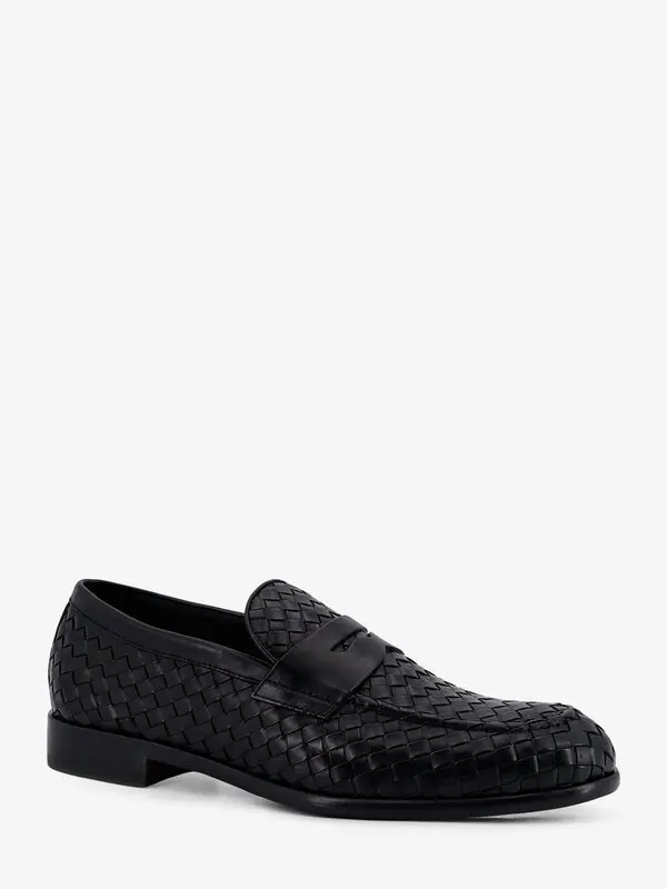 DOUCAL'S Adler Woven Leather Loafers - Black